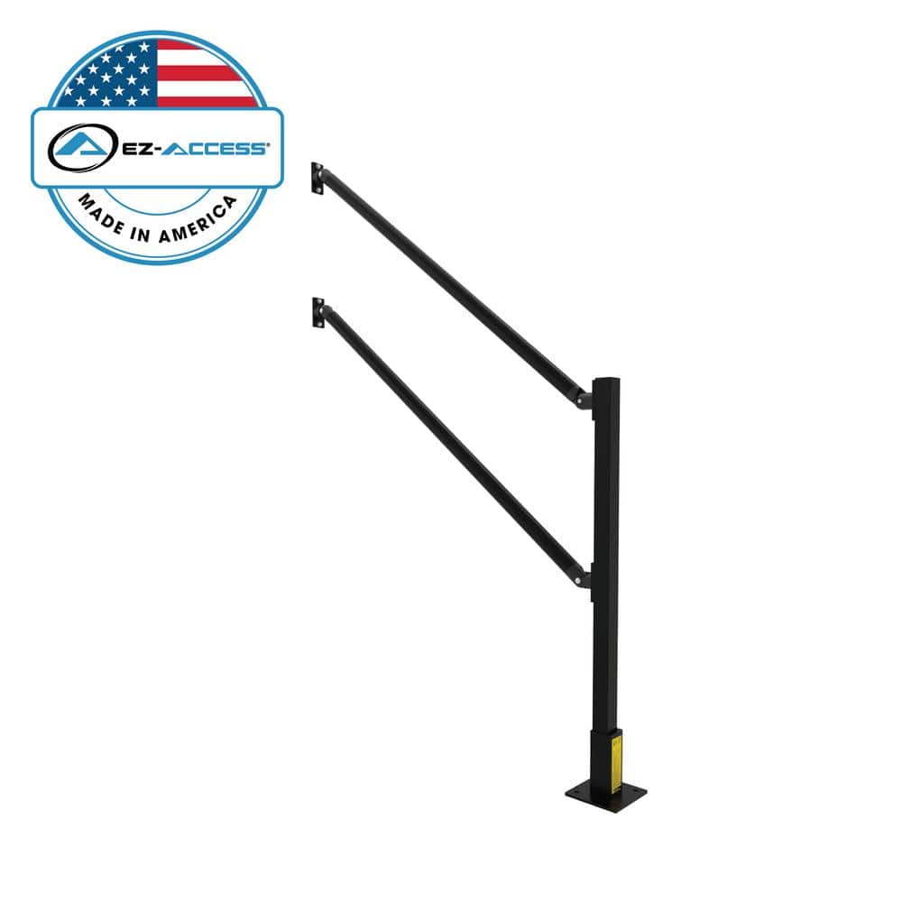 EZ-ACCESS RAILWAY Black Powder Coated Aluminum Modular Handrail Kit ...