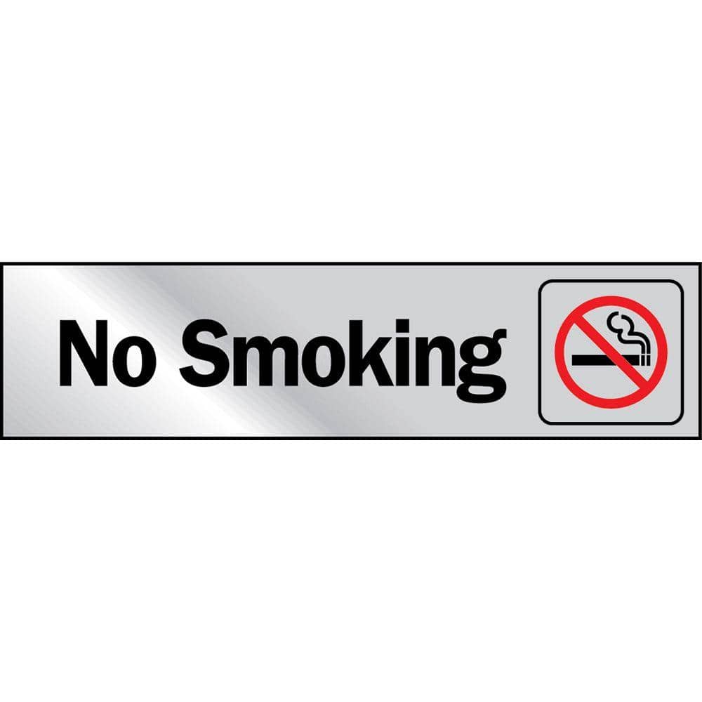 HY-KO 2 in. x 8 in. Aluminum No Smoking Sign 426 - The Home Depot