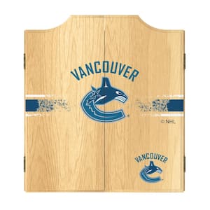 Vancouver Canucks Logo 20.5 in. Dart Board with Cabinet, Darts and ...