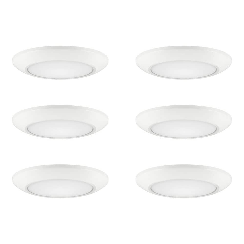 Commercial Electric 6-Pack 4 in. LED Surface Mount Downlight Flush ...