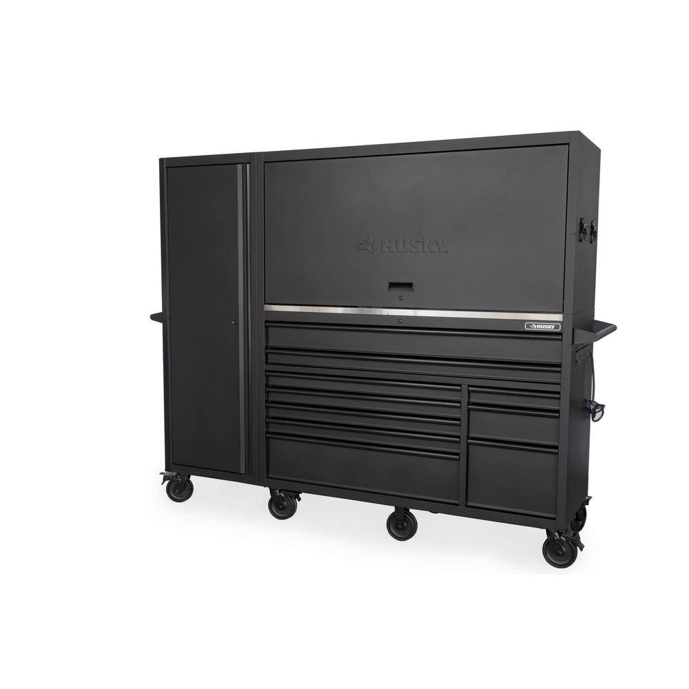 Husky 62 in. x W 24 in. D HD 10-Drw Mobile Workbench with SS Work Top ...