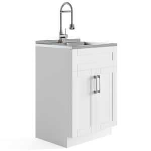Simpli Home Hennessy All-In-One 46 in. Drop-In Utility Laundry Sink ...