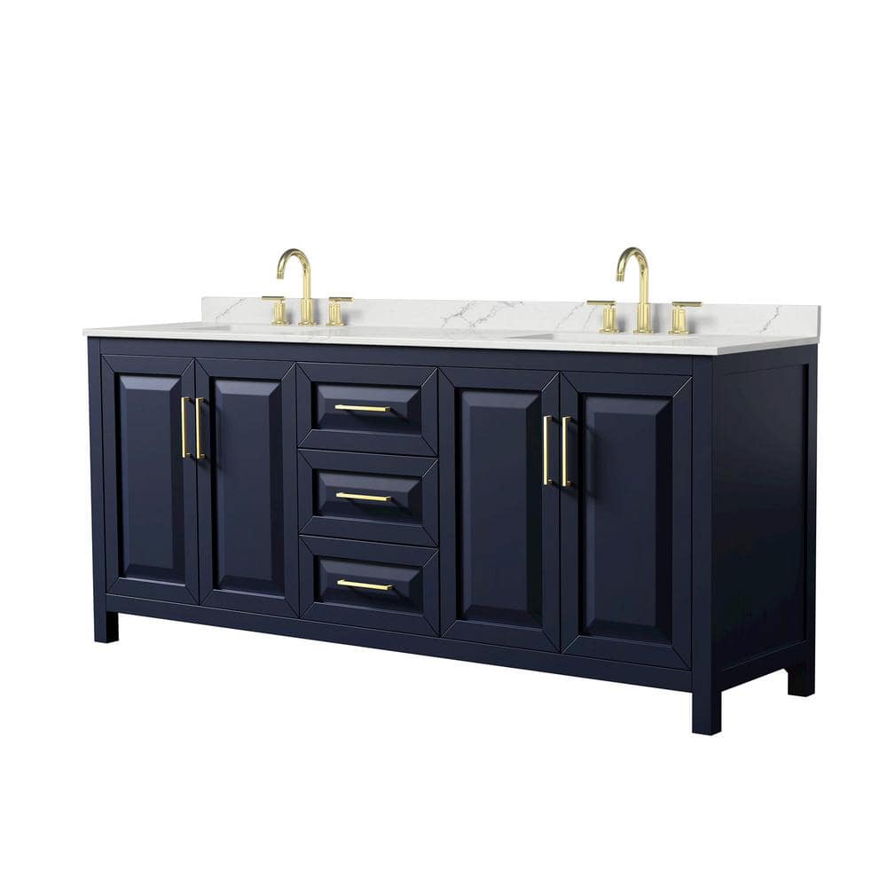 Wyndham Collection Daria 80 in. W. x 22 in. D x 35.75 in. H Double Bath ...