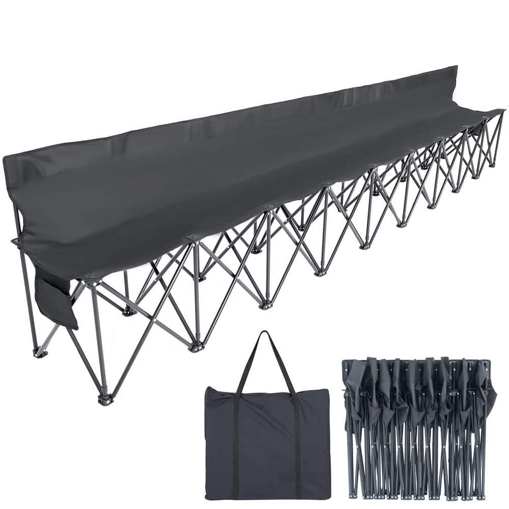 BOZTIY Folding Sports 9-Seater Portable Bench Folding Soccer Bench ...