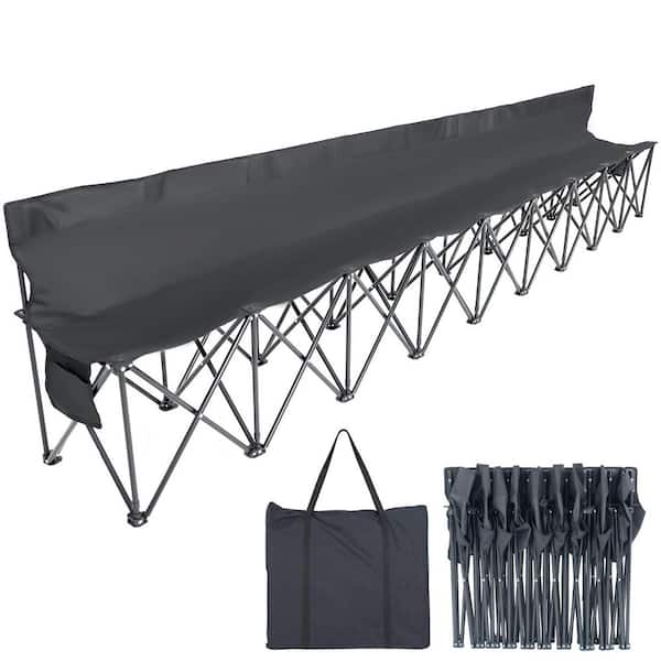 BOZTIY Folding Sports 9-Seater Portable Bench Folding Soccer Bench ...