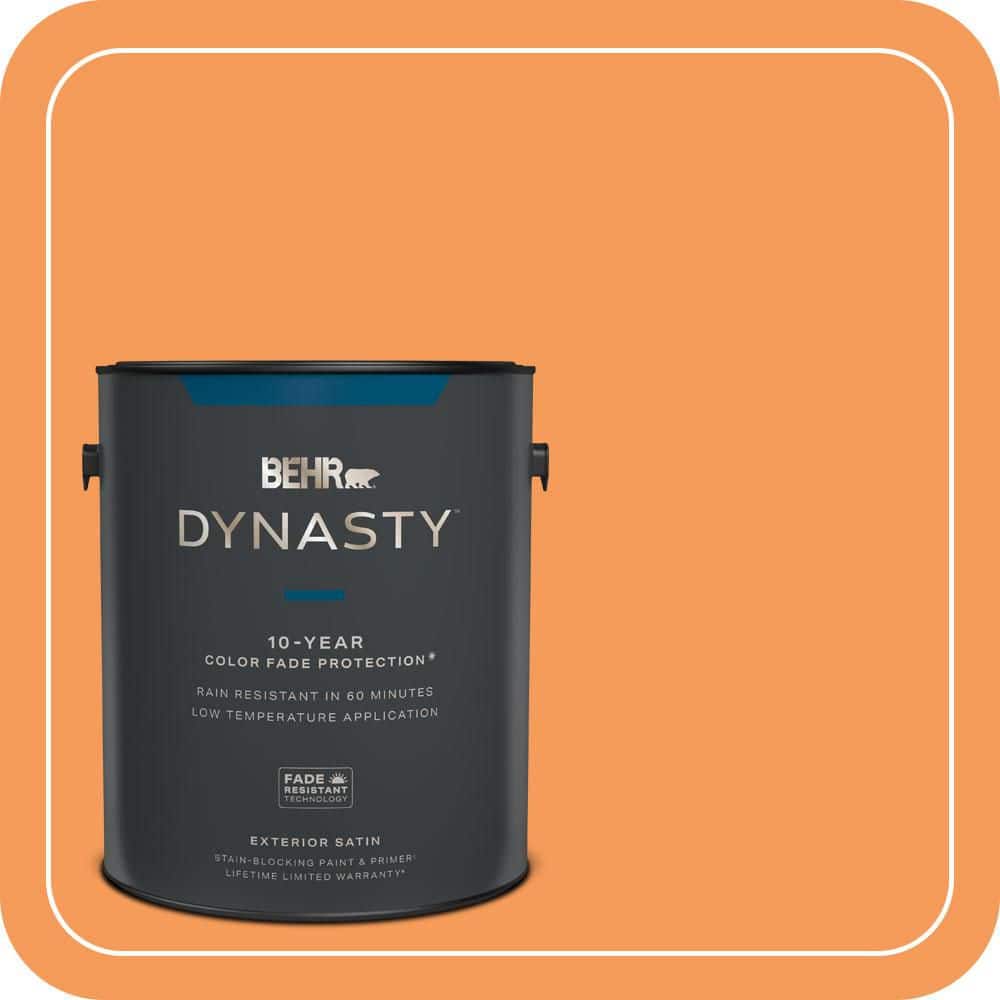 BEHR DYNASTY 1 gal. #260B-6 Blaze Orange Satin Enamel Exterior Stain ...