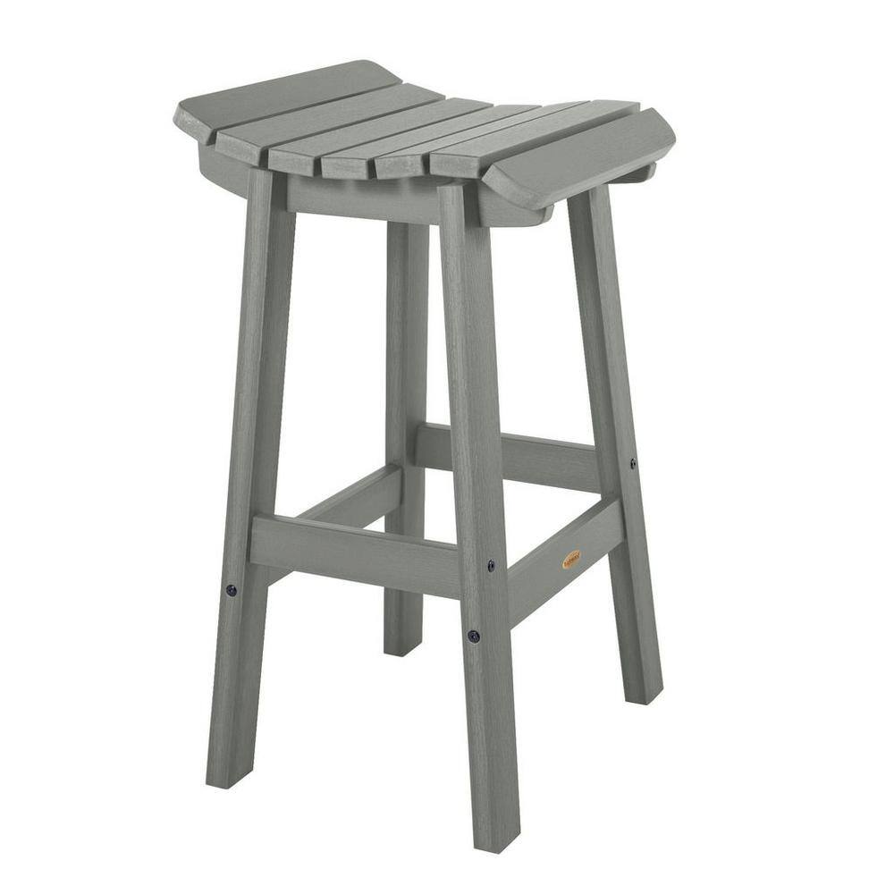 Highwood Summit Square Coastal Teak Recycled Plastic Bar Height Outdoor ...