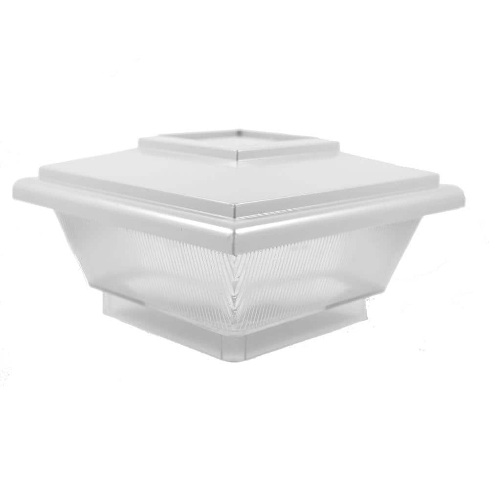 Weatherables 5 in. x 5 in. White Vinyl Classic Solar Post Cap AWCP-SOL-5