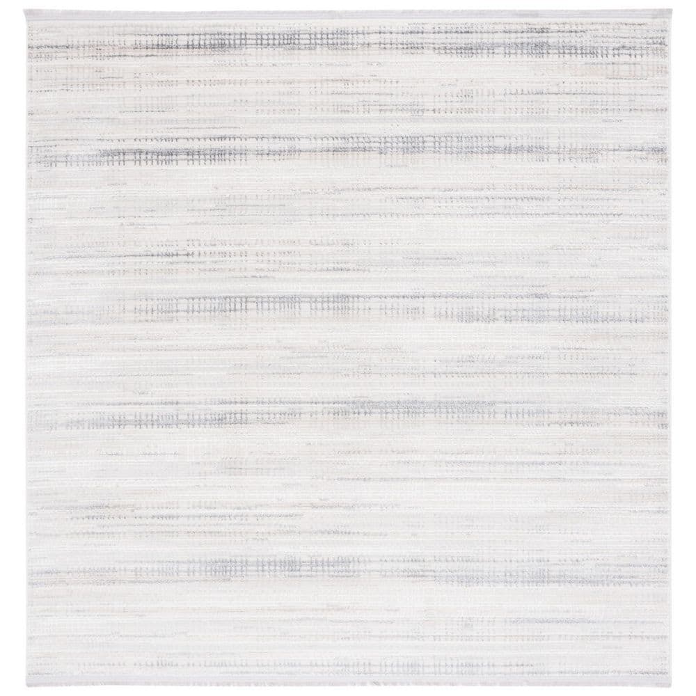SAFAVIEH Whisper 7 ft. x 7 ft. Ivory/Gray Distressed Crosstitch Square ...