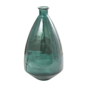 Litton Lane 24 in. Teal Handmade Tall Spanish Bottleneck Recycled Glass ...