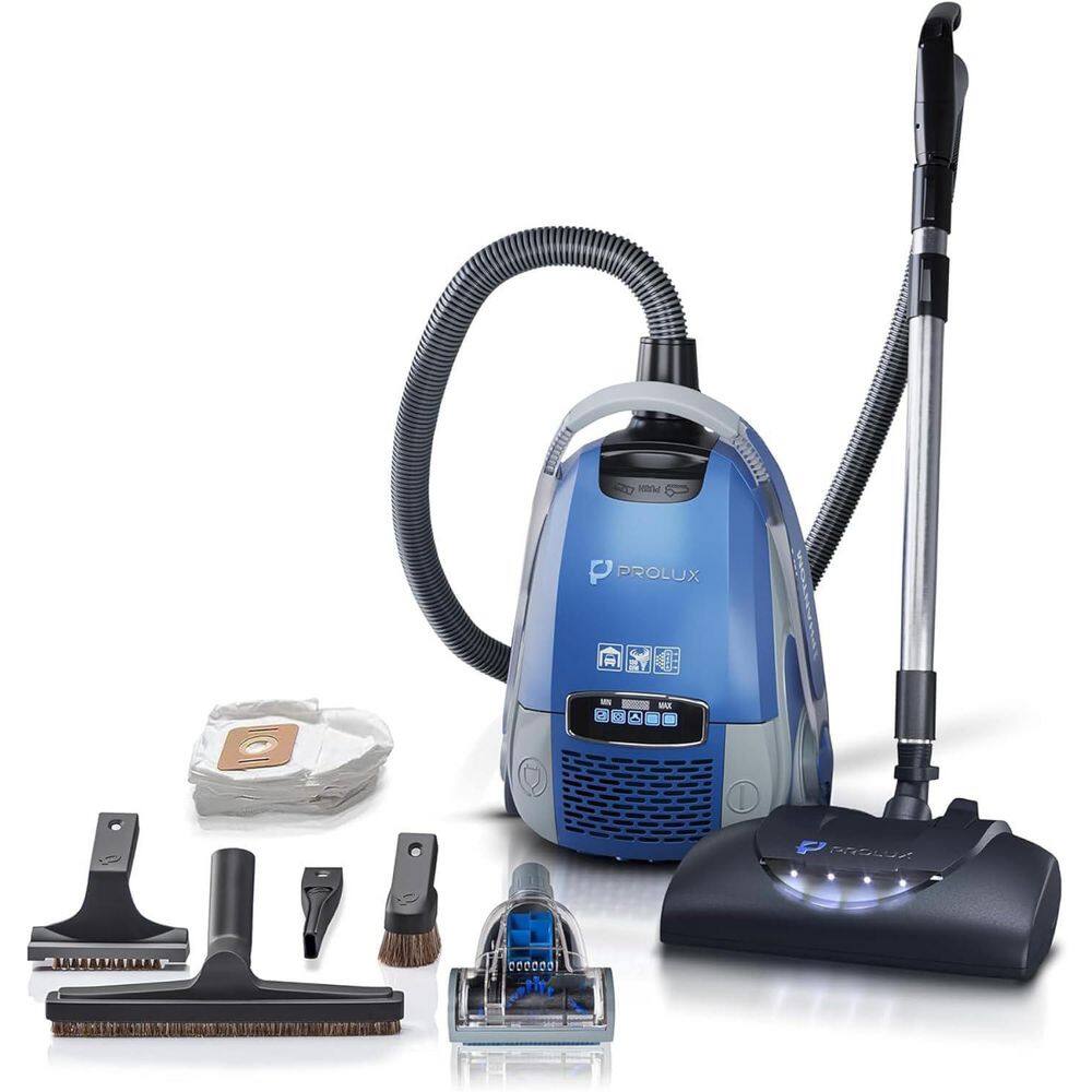 Prolux Phantom Bagged Corded HEPA Multisurface Blue Canister Vacuum ...