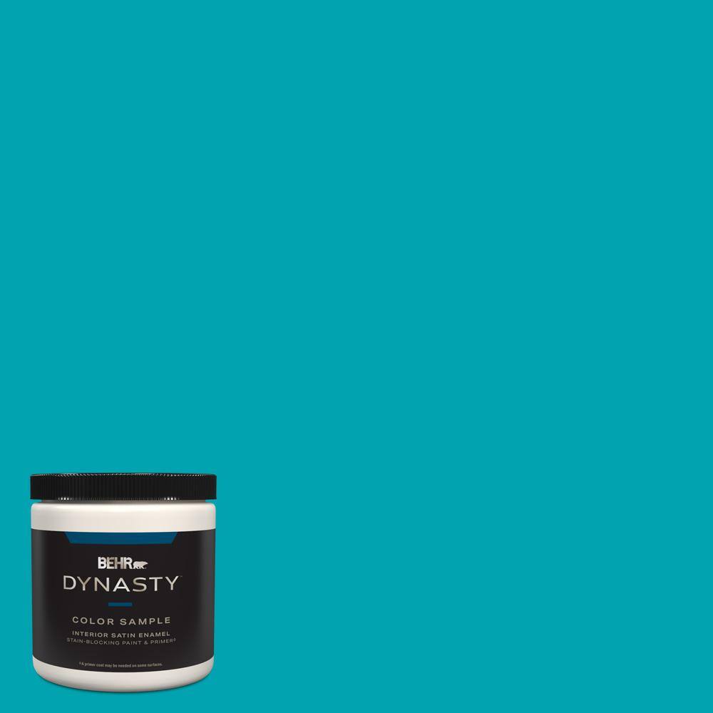 BEHR DYNASTY 8 oz. #510B-6 Blue Jewel Satin Enamel Stain-Blocking ...