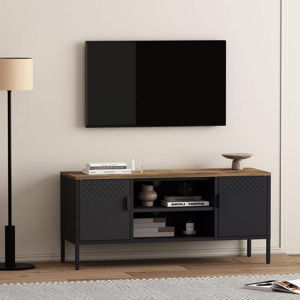 Manhattan Comfort Landen Modern Black TV Stand Fits TVs up to 40 in ...