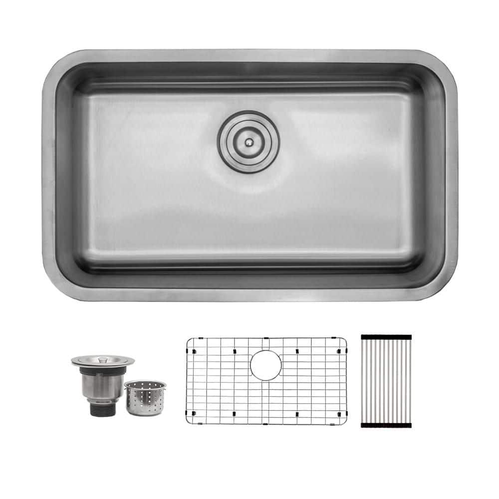 S STRICTLY KITCHEN + BATH 30 in. Undermount Single Bowl 16 Gauge ...