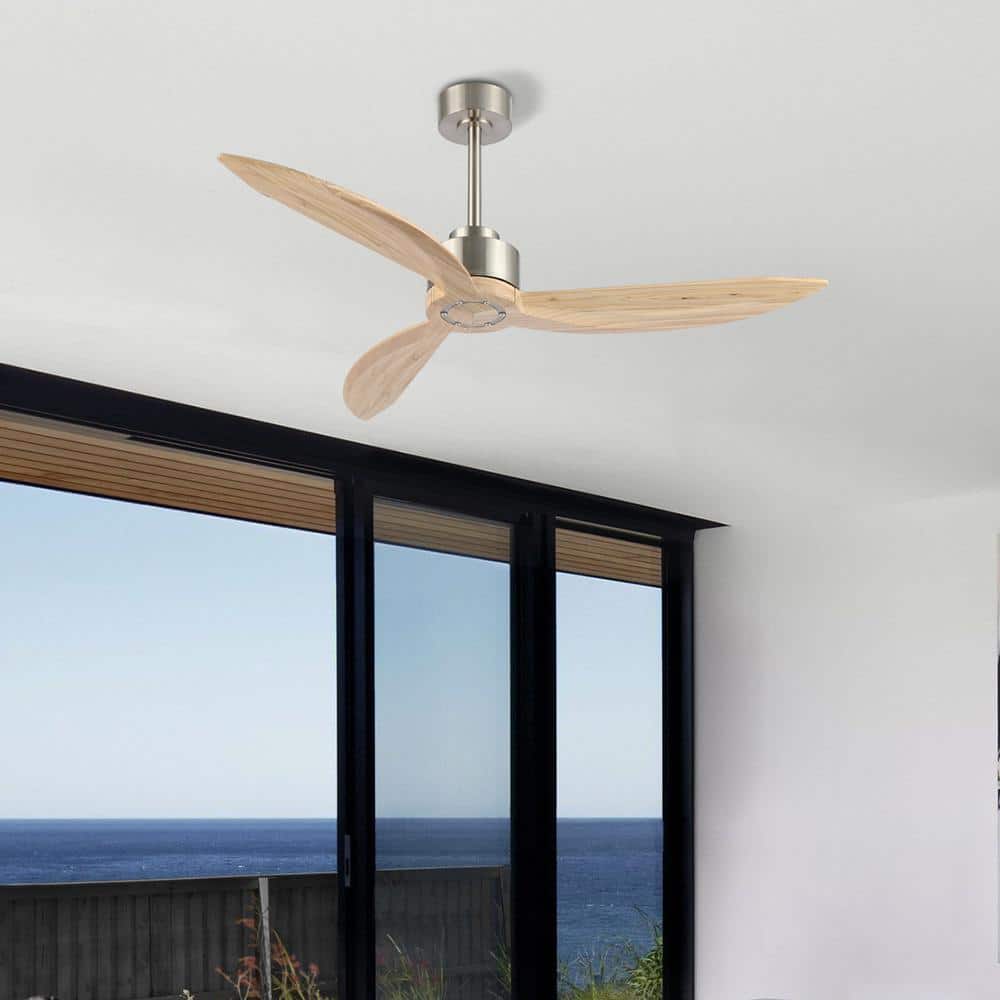 WINGBO 64 in. 6 Speed Ceiling Fan without Light in Nickel with Remote ...