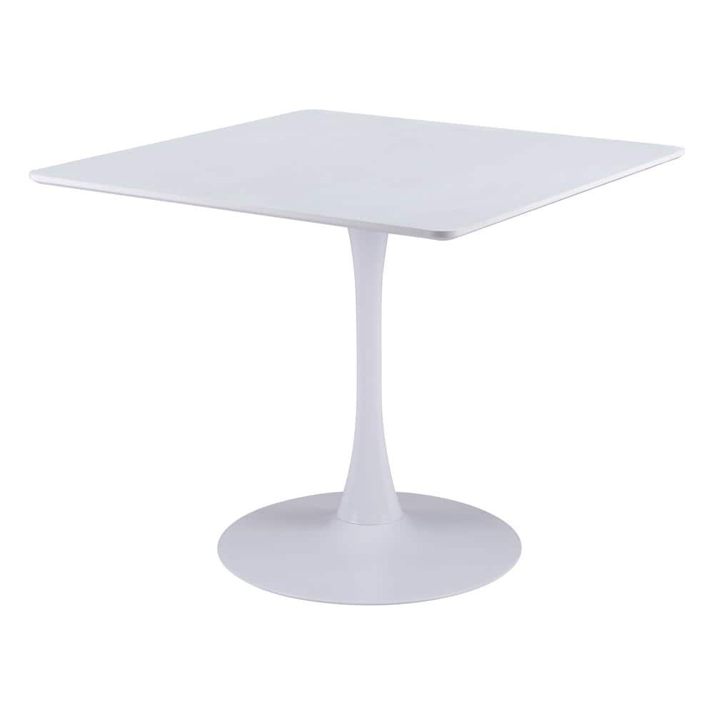 ZUO Molly 35.4 in. Square White MDF Top with Steel Frame Dining Table ...