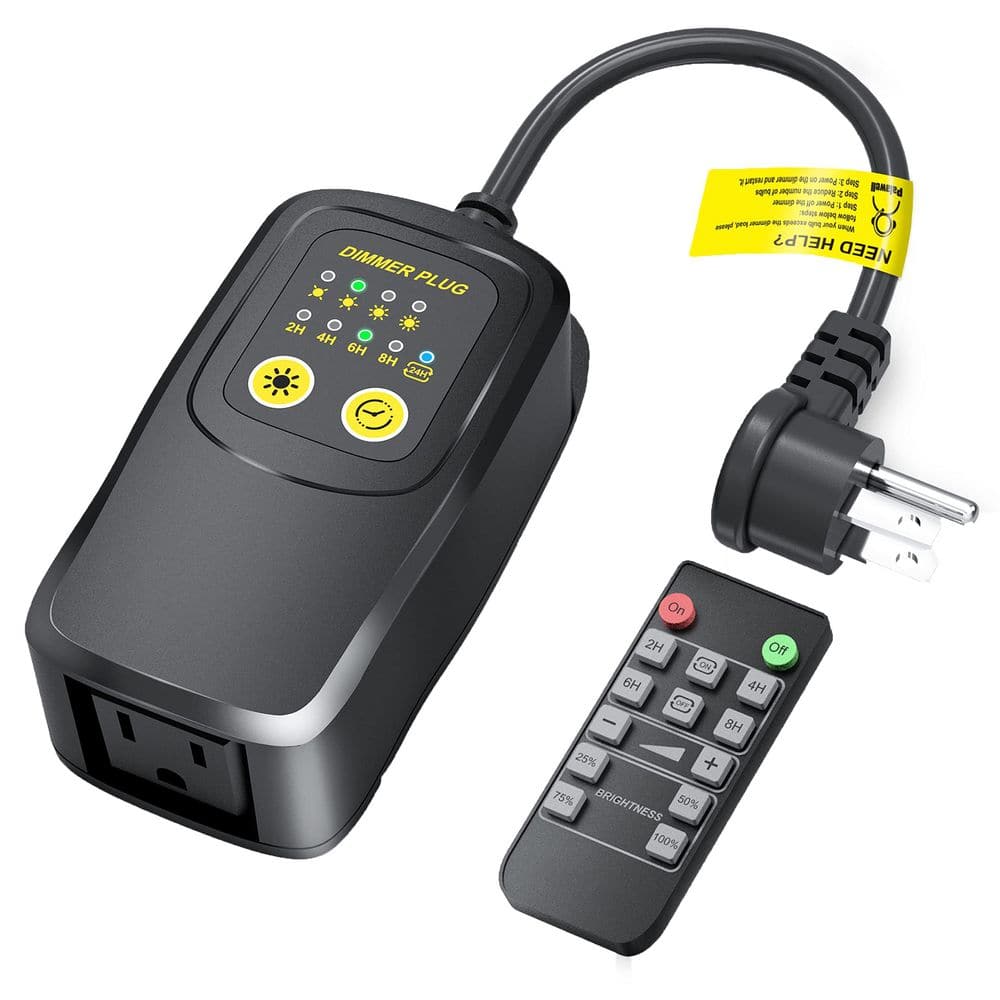 Vrbgify 3-Way Weatherproof Black Dimmer Type Plug Timer for String ...