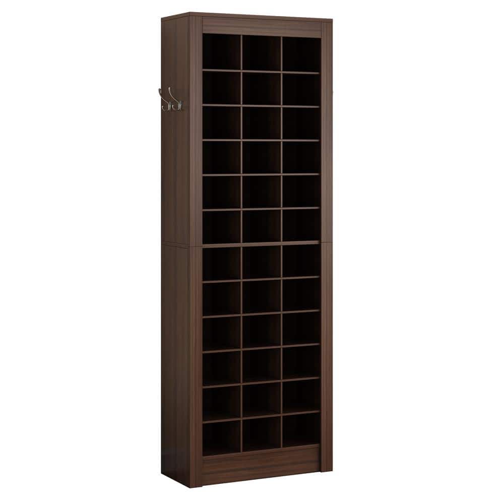 Karl home 79.93 in. H 36-Pair Browm Shoe Rack 104235692693 - The Home Depot