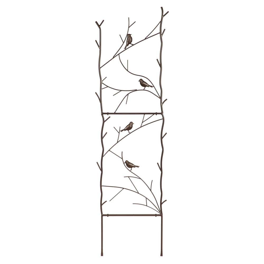 Evergreen Enterprises 60 in. Iron Trellis with Birds and Twigs PHD054 ...