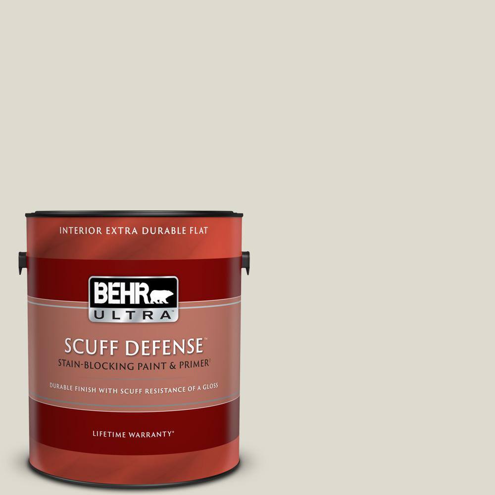 BEHR ULTRA 1 gal. #GR-W11 Silver Ash Extra Durable Flat Interior Paint ...