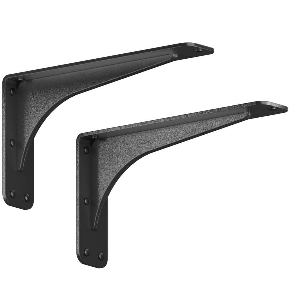 Starby Gladiator 13 in. L Black Steel Heavy Duty Granite Shelf Bracket ...