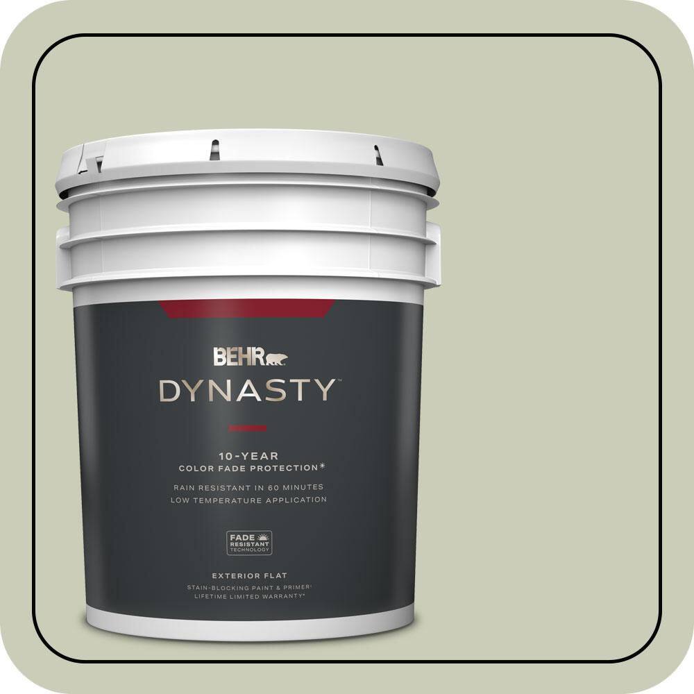 BEHR DYNASTY 5 gal. #S380-2 Morning Zen Flat Exterior Stain-Blocking ...