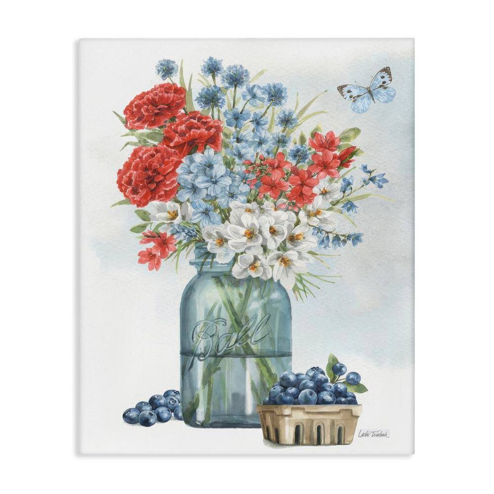 Stupell Industries Country Blossoms and Blueberries by Leslie Trimbach Unframed Nature Graphic ...