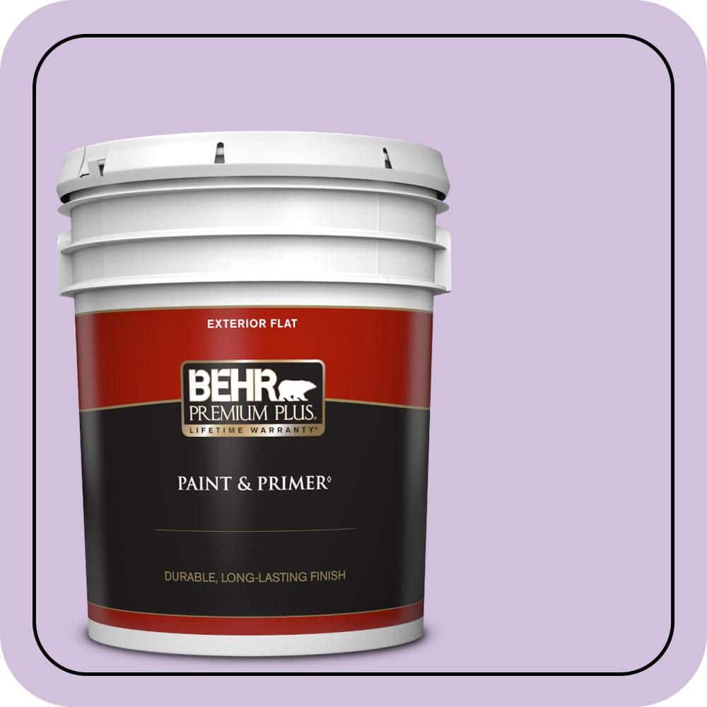 BEHR PREMIUM PLUS 5 gal. #650A-3 Fresh Heather Flat Exterior Paint ...