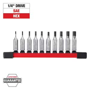 Milwaukee 1/4 in. Drive Metric Hex Bit Socket Set (6-Piece) 48-22-9541 ...