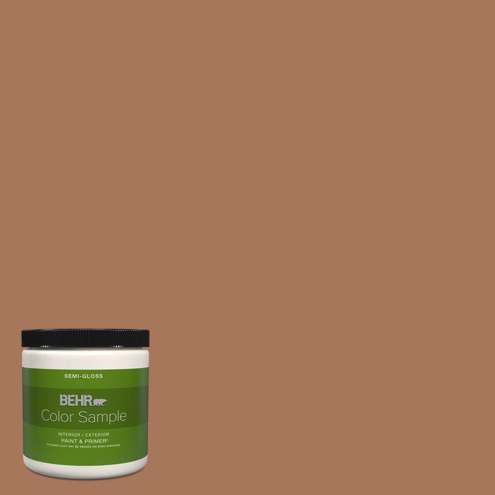 BEHR PREMIUM PLUS 8 oz. #240F-5 Toasted Chestnut Semi-Gloss Interior ...