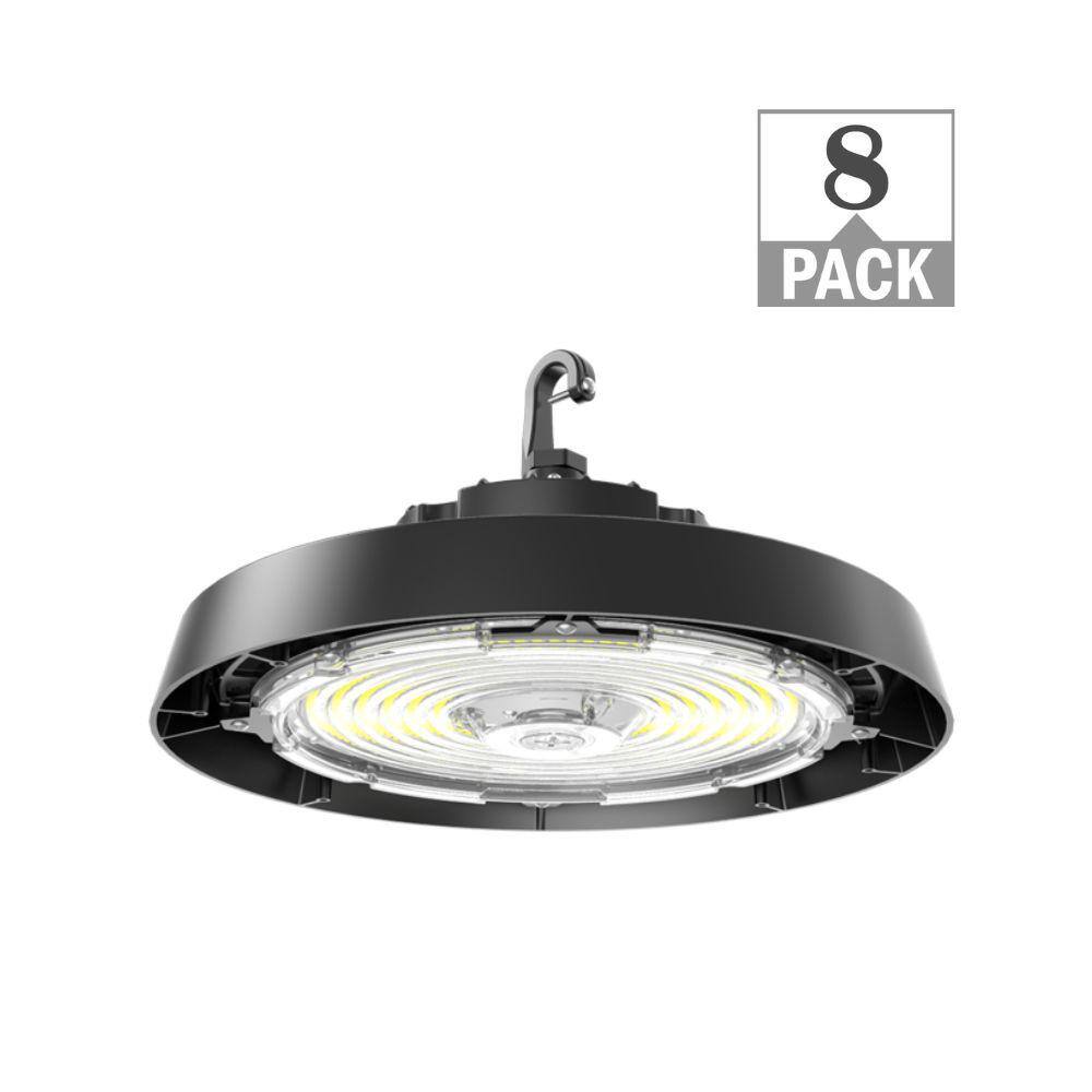 ETI LIGHTING 400-Watt Equivalent 11 in. Round Integrated LED Black High ...