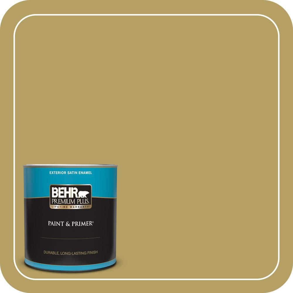 BEHR PREMIUM PLUS 1 qt. #PPU6-19 Chameleon Satin Enamel Exterior Paint ...