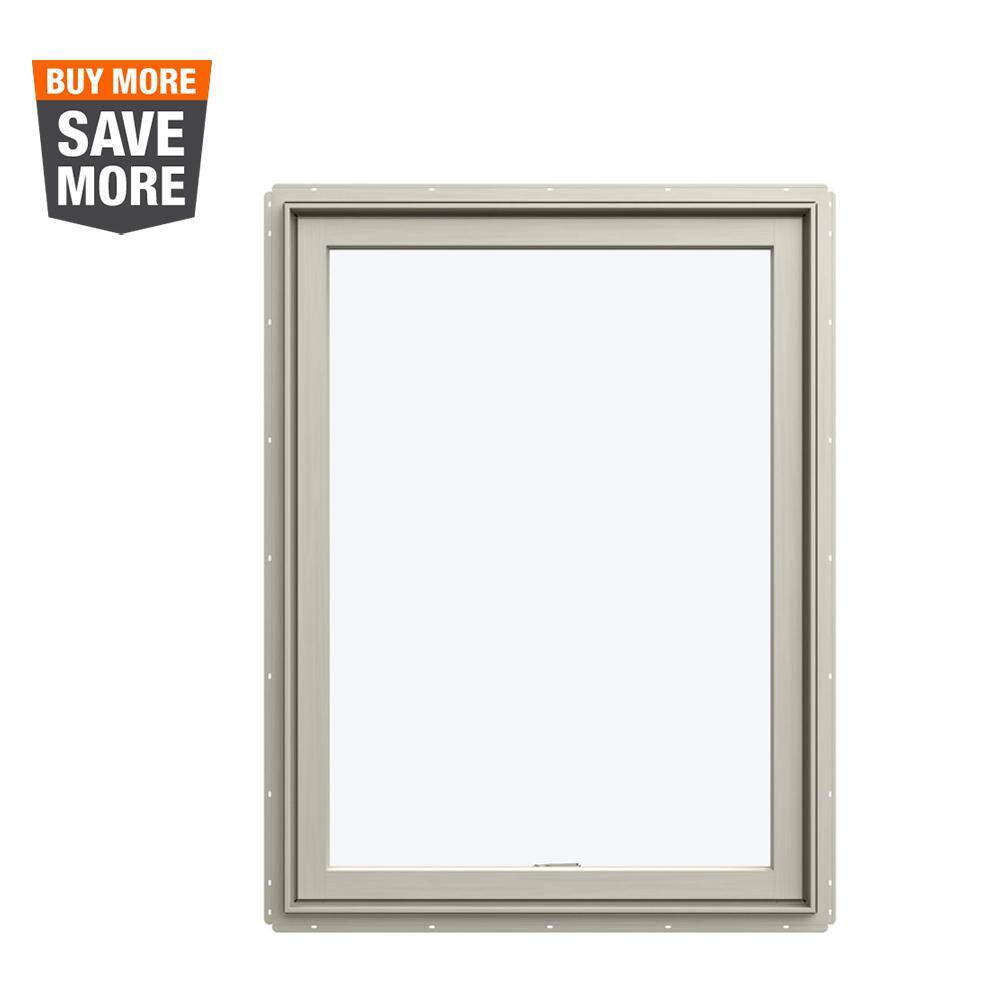 JELD-WEN 30 in. x 48 in. W-5500 Left-Hand Casement Wood Clad Window ...
