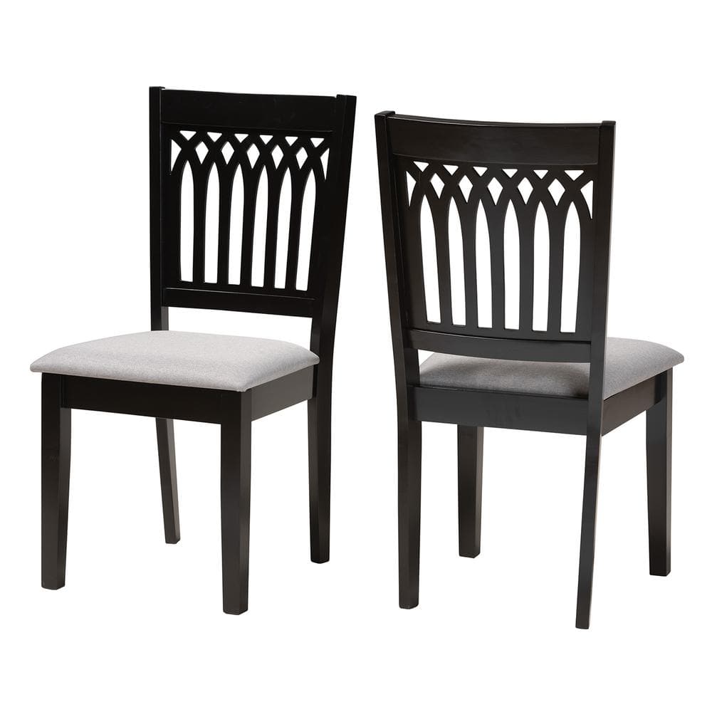 Baxton Studio Genesis Grey and Dark Brown Dining Chair (Set of 2) 230 ...
