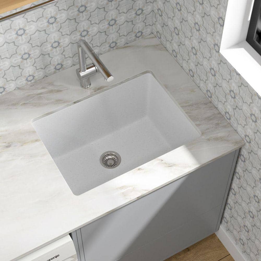 Dcolora 24 in. W x 18 in. D Undermount Single Bowl Granite Composite ...