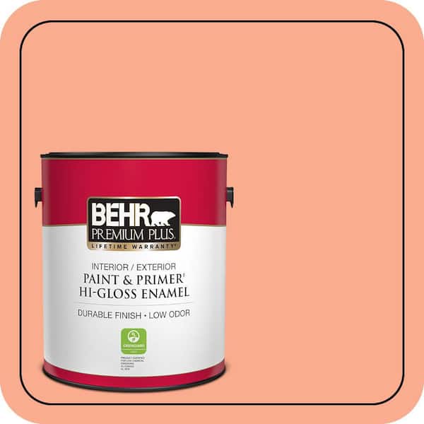 BEHR PREMIUM PLUS 1 gal. #210B-4 Sunset Strip Hi-Gloss Enamel Interior ...