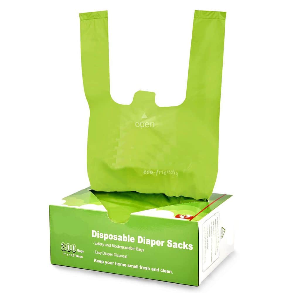 Misopily Disposable Diaper Bags, 300-Count Biodegradable Sacks with ...