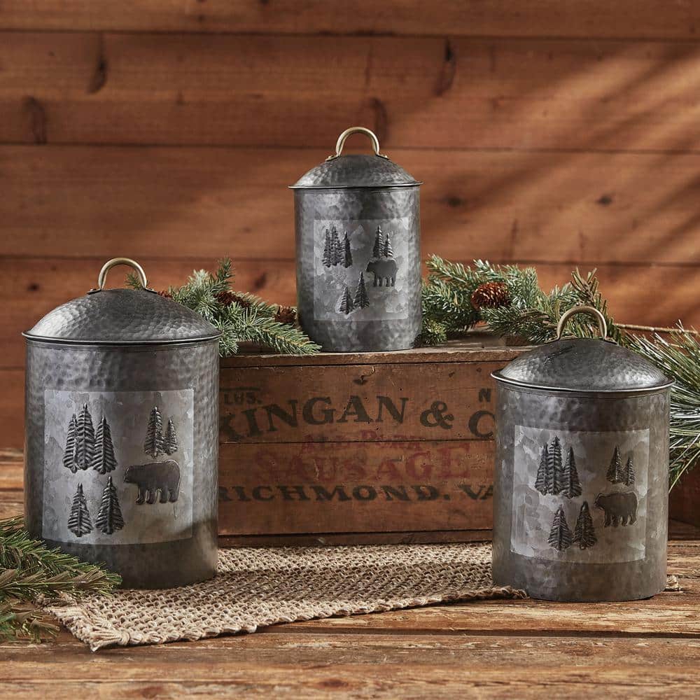 Park Designs Wild Woods Bear Metal Canisters Set of 3 8599-705 - The ...