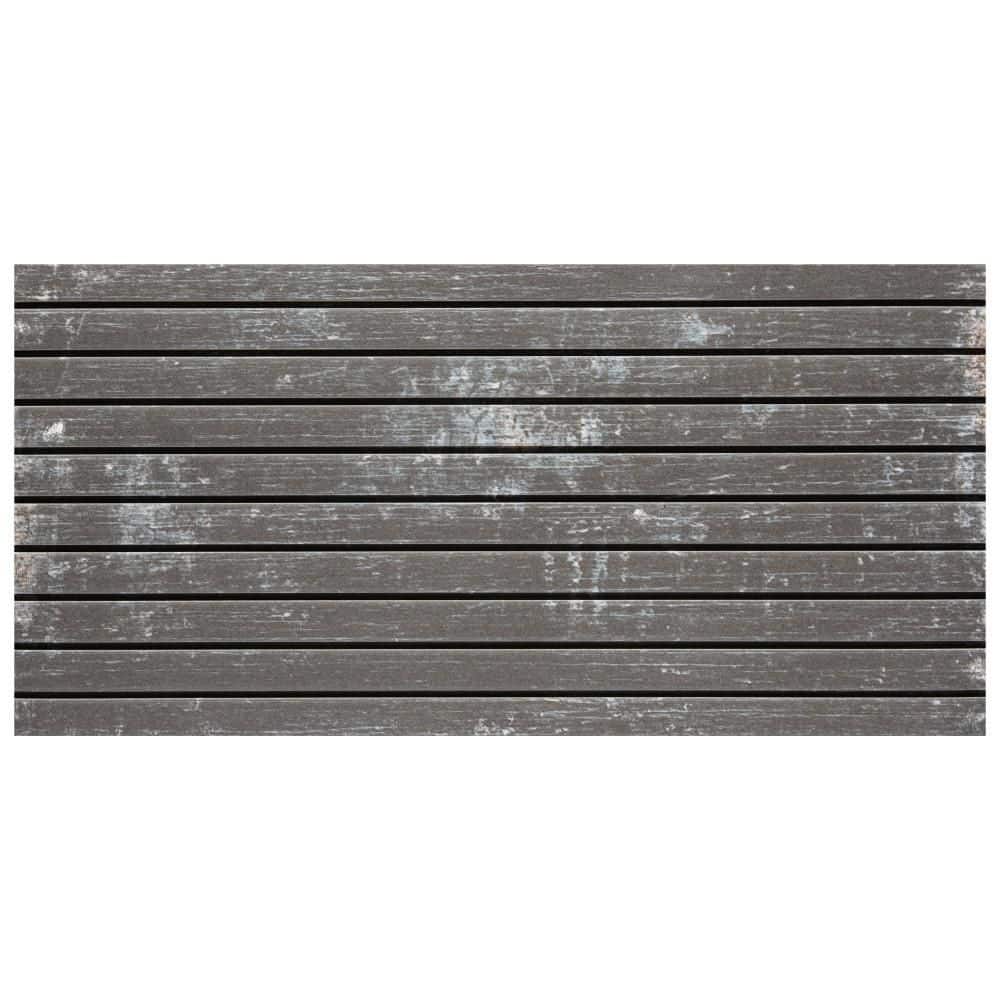 Merola Tile Retro Strata Nero 7 in. x 7 in. Porcelain Floor and Wall ...