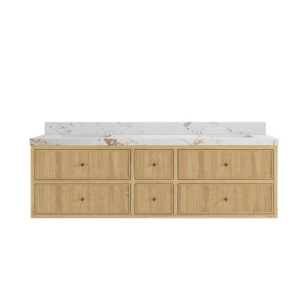 Willow Collections Sonoma Floating 72 in. H Double Sink Freestanding ...