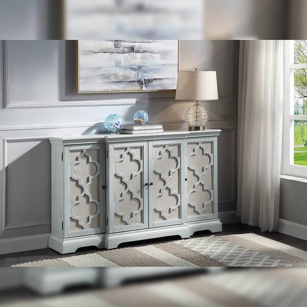 Acme Furniture Adelle 60 in. Light Teal Rectangle Wood Console Table ...