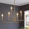 LNC 6-Light Plating Brass Candlestick Oblong Chandelier with Varying ...
