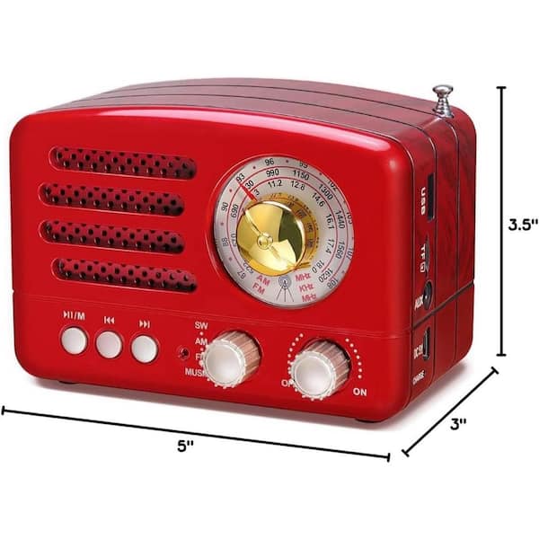 EKIEUDL Small Retro Vintage Radio with Bluetooth, Portable Transistor ...