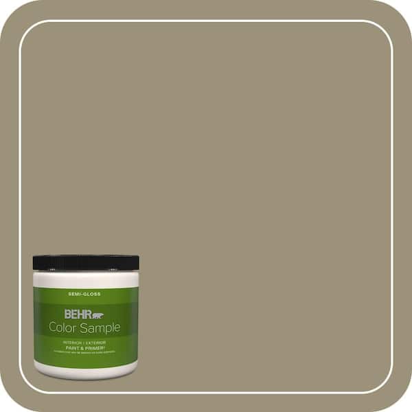 BEHR PREMIUM PLUS 8 oz. #N340-5 Grassy Savannah Semi-Gloss Interior ...
