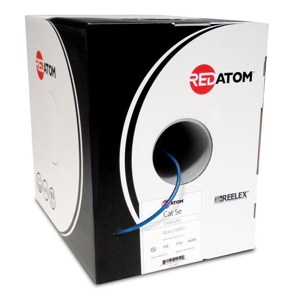 RED ATOM 350 MHz, 1000 ft., 24 AWG 4-Pair UTP Cat5e Data Cable ...
