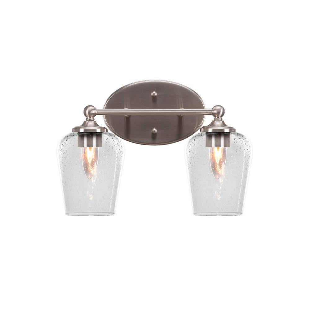 Royale 8 in. 1-Light Brushed Nickel Vanity Light 5R912BN210 - The Home ...