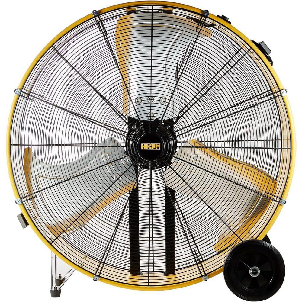 Atemomen 36 in. 21100 CFM Direct Drive Heavy Duty Barrel Fan in Yellow ...