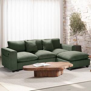 WESTINFURNITURE Hamilton 128 in. Square Arm 6-Piece Corduroy Modular ...