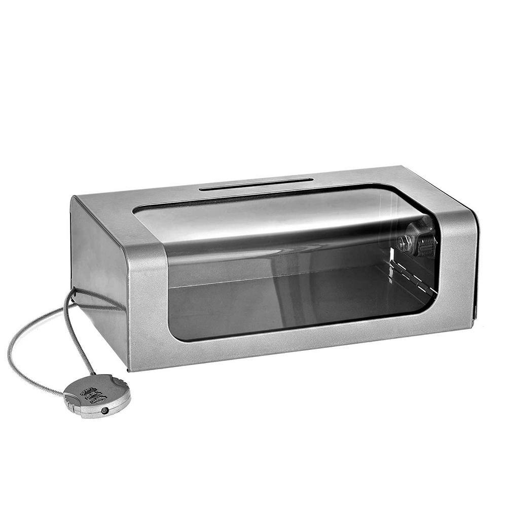 AdirOffice Steel Donation Suggestion Box with Cable and Lock, Stainless ...