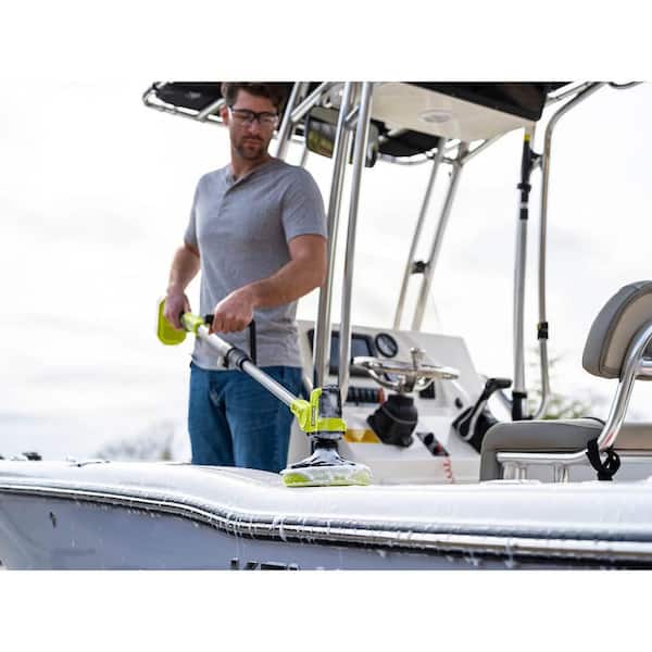RYOBI ONE+ 18V Cordless Telescoping Power Scrubber (Tool Only) P4500 ...